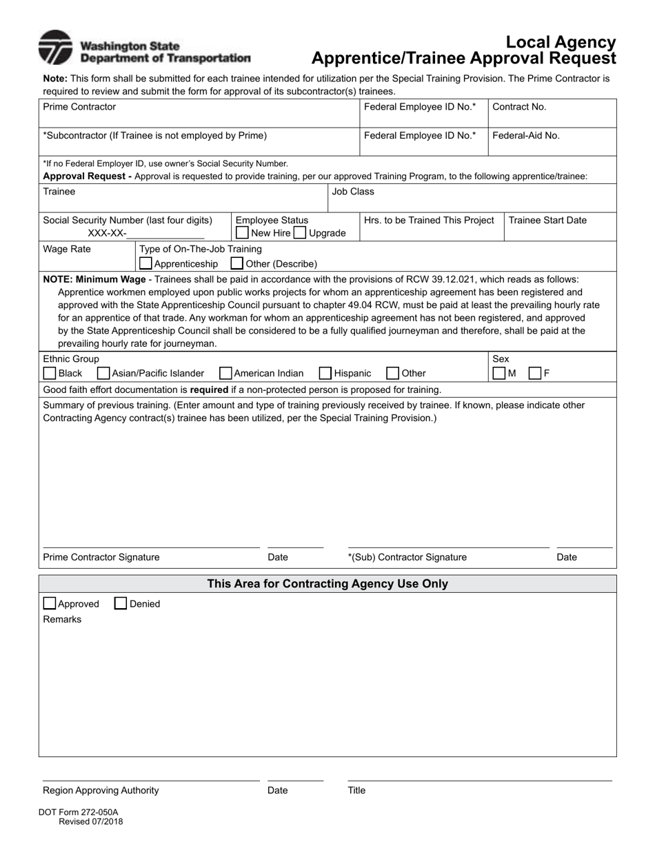 DOT Form 272-050A - Fill Out, Sign Online and Download Fillable PDF ...