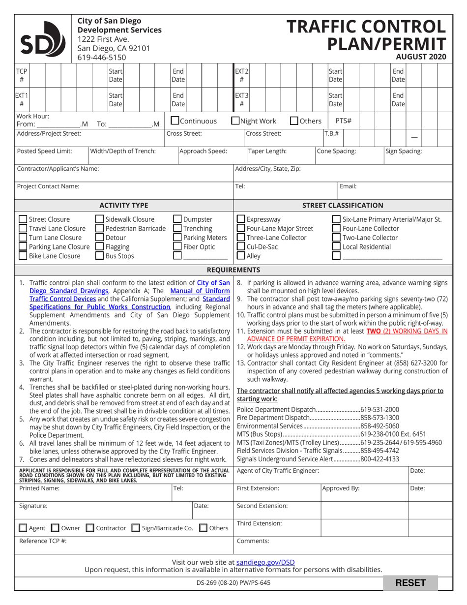 Form DS-269 - Fill Out, Sign Online and Download Fillable PDF, City of ...