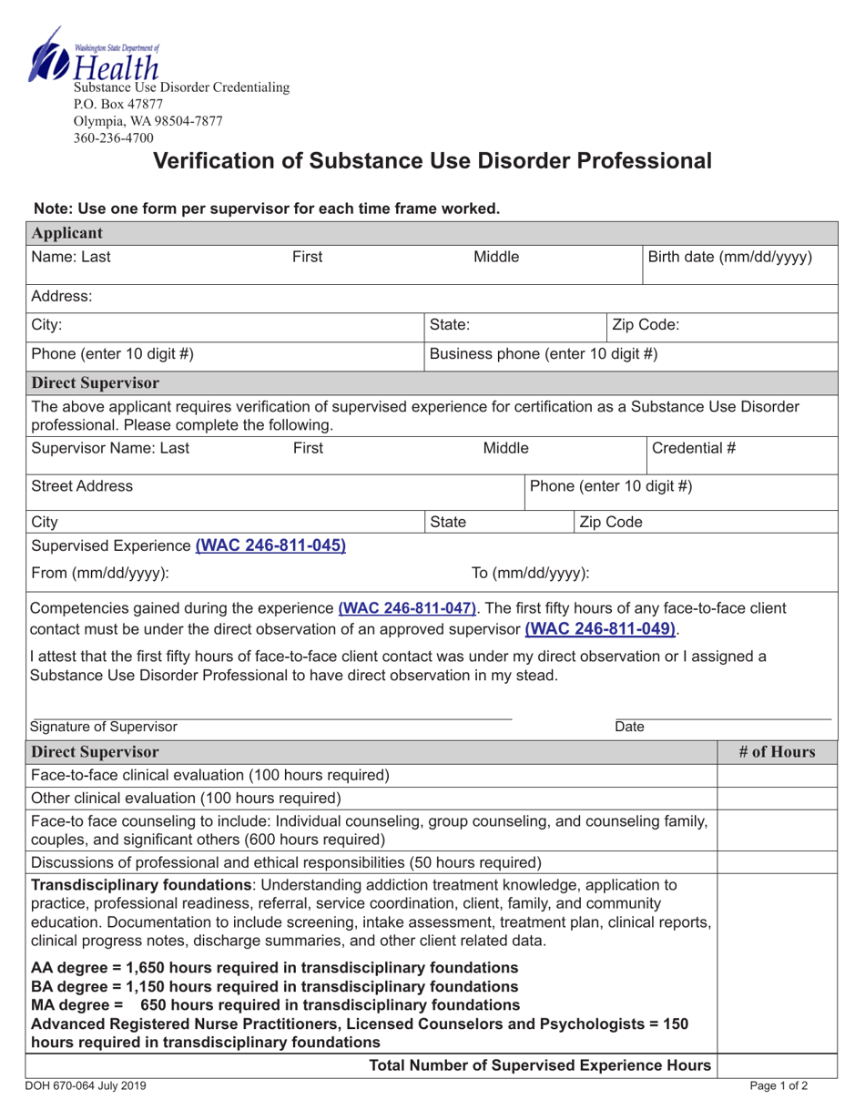DOH Form 670-064 - Fill Out, Sign Online and Download Printable PDF ...