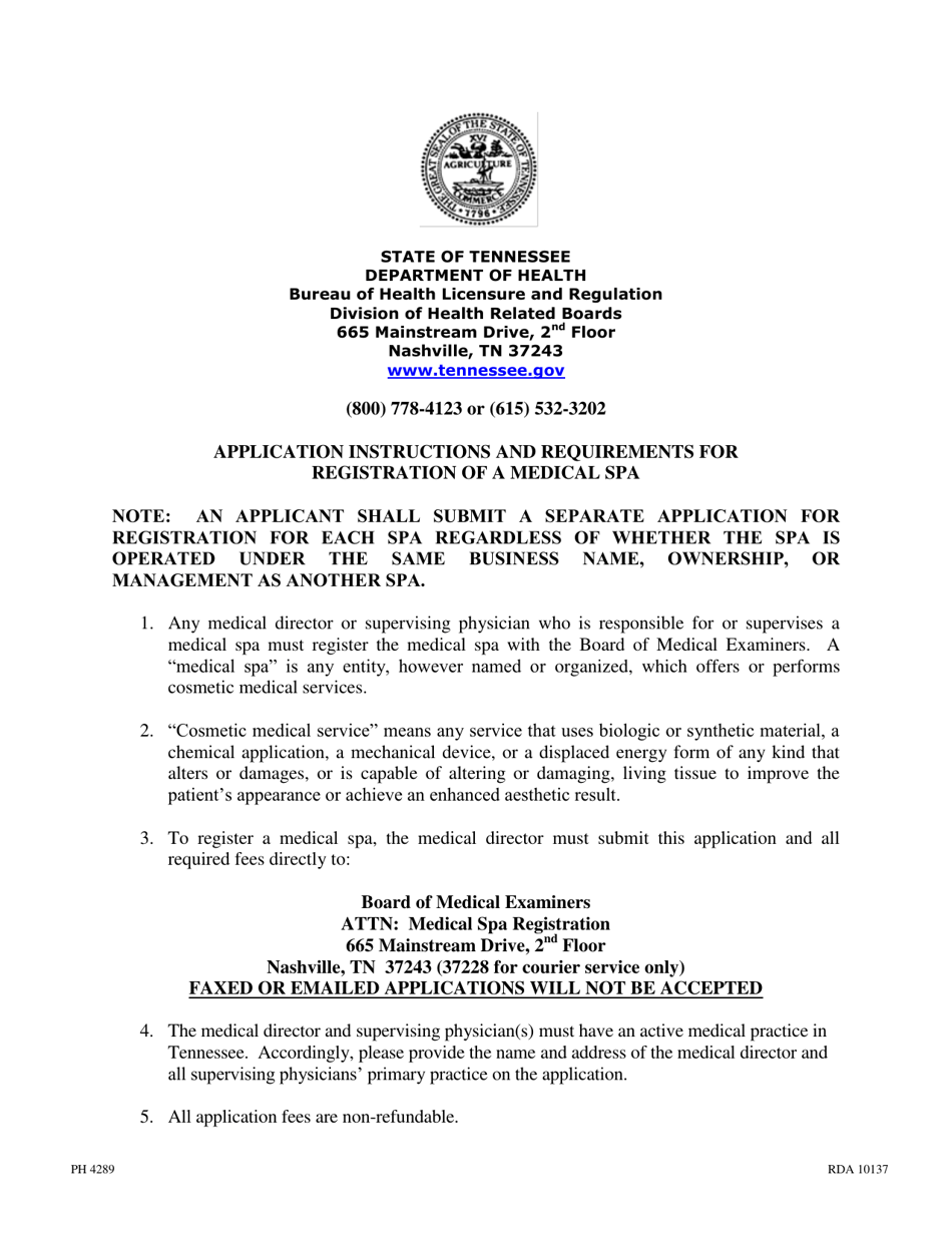 Form PH4289 - Fill Out, Sign Online and Download Printable PDF ...