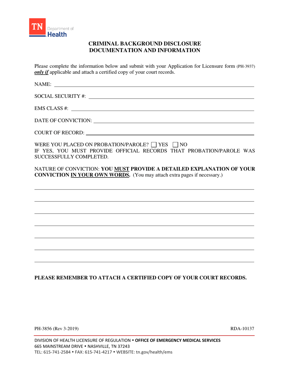 Form PH-3856 - Fill Out, Sign Online and Download Fillable PDF ...