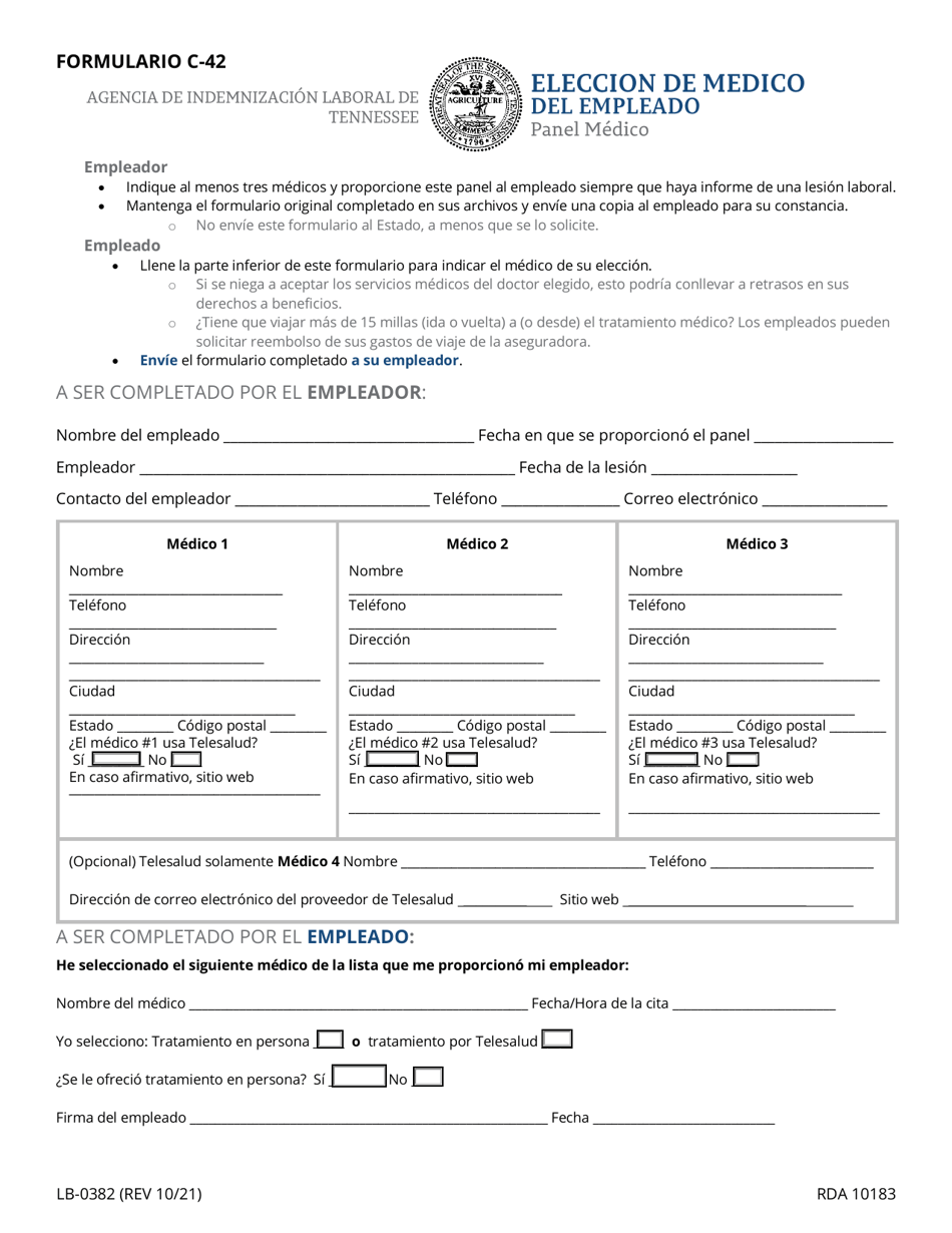 Formulario C-42 (LB-0382) - Fill Out, Sign Online and Download Fillable ...