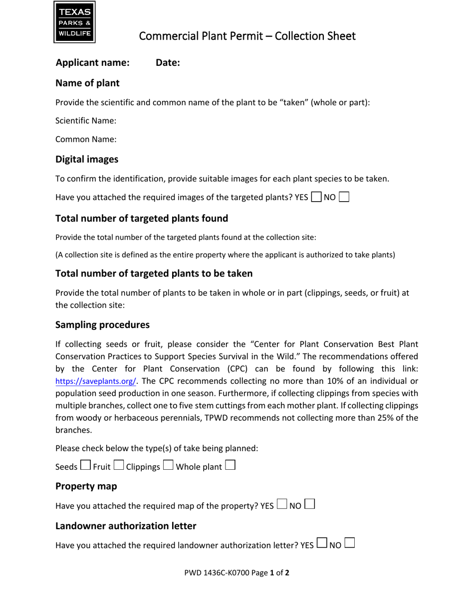 Form PWD1436C - Fill Out, Sign Online and Download Printable PDF, Texas ...