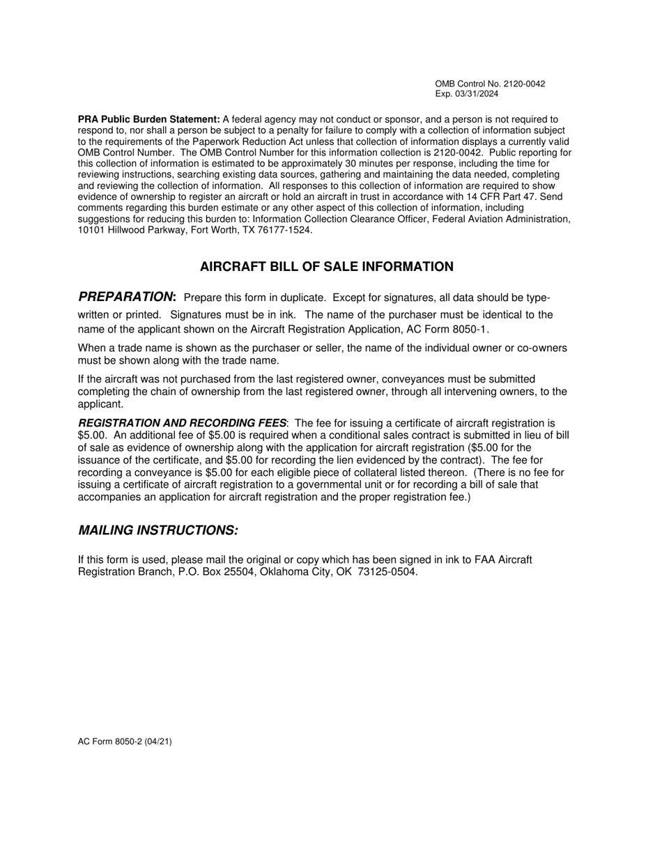AC Form 8050-2 - Fill Out, Sign Online and Download Fillable PDF ...