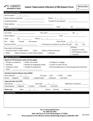Vermont Latent Tuberculosis Infection (Ltbi) Report Form - Fill Out ...