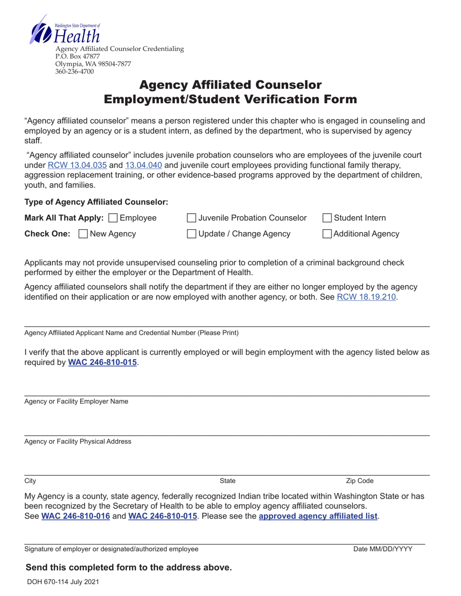DOH Form 670-114 - Fill Out, Sign Online and Download Printable PDF ...