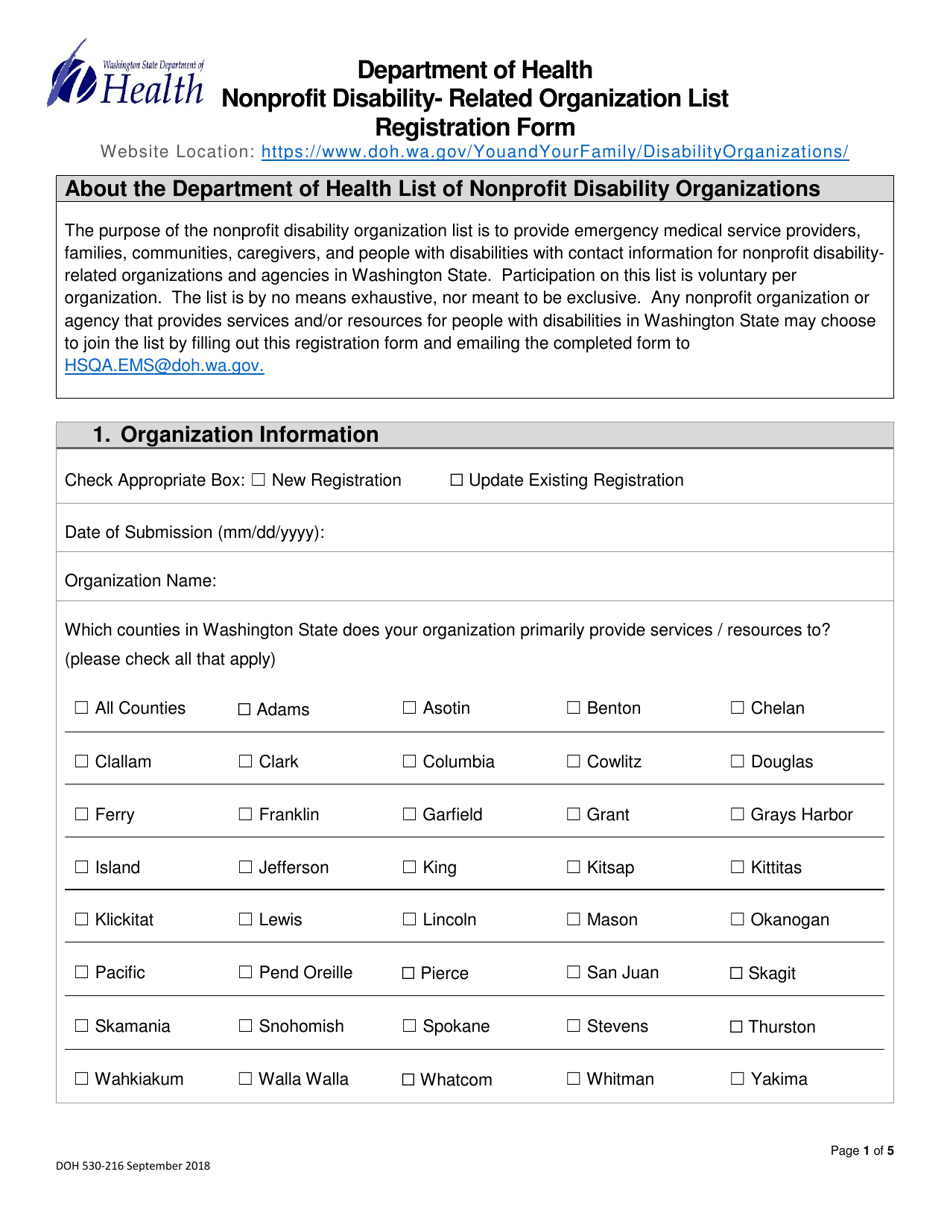 DOH Form 530-216 - Fill Out, Sign Online and Download Printable PDF ...