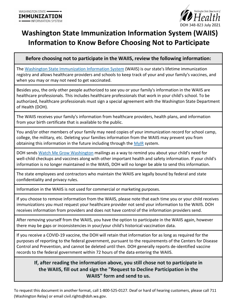 DOH Form 348-823 - Fill Out, Sign Online and Download Fillable PDF ...