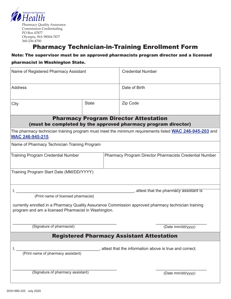 DOH Form 690-333 - Fill Out, Sign Online and Download Printable PDF ...