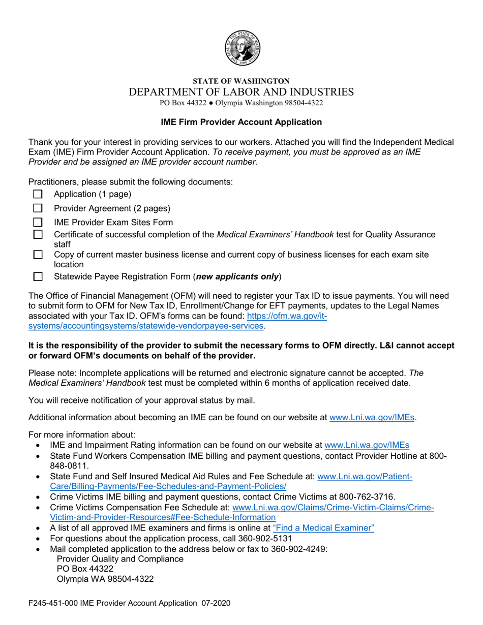 Form F245-451-000 - Fill Out, Sign Online and Download Fillable PDF ...