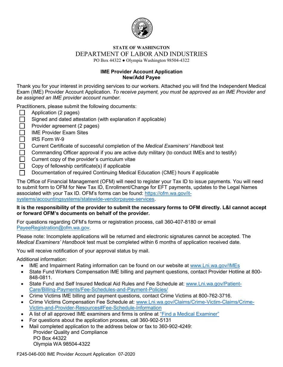 Form F245-046-000 - Fill Out, Sign Online and Download Fillable PDF ...