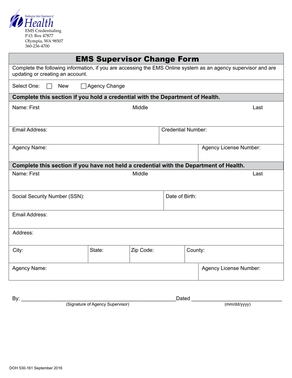 DOH Form 530-161 - Fill Out, Sign Online and Download Printable PDF ...