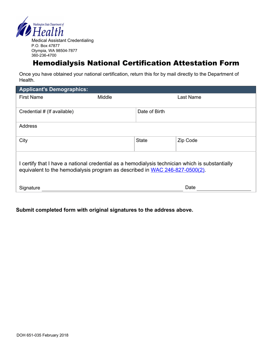 DOH Form 651-035 - Fill Out, Sign Online and Download Fillable PDF ...