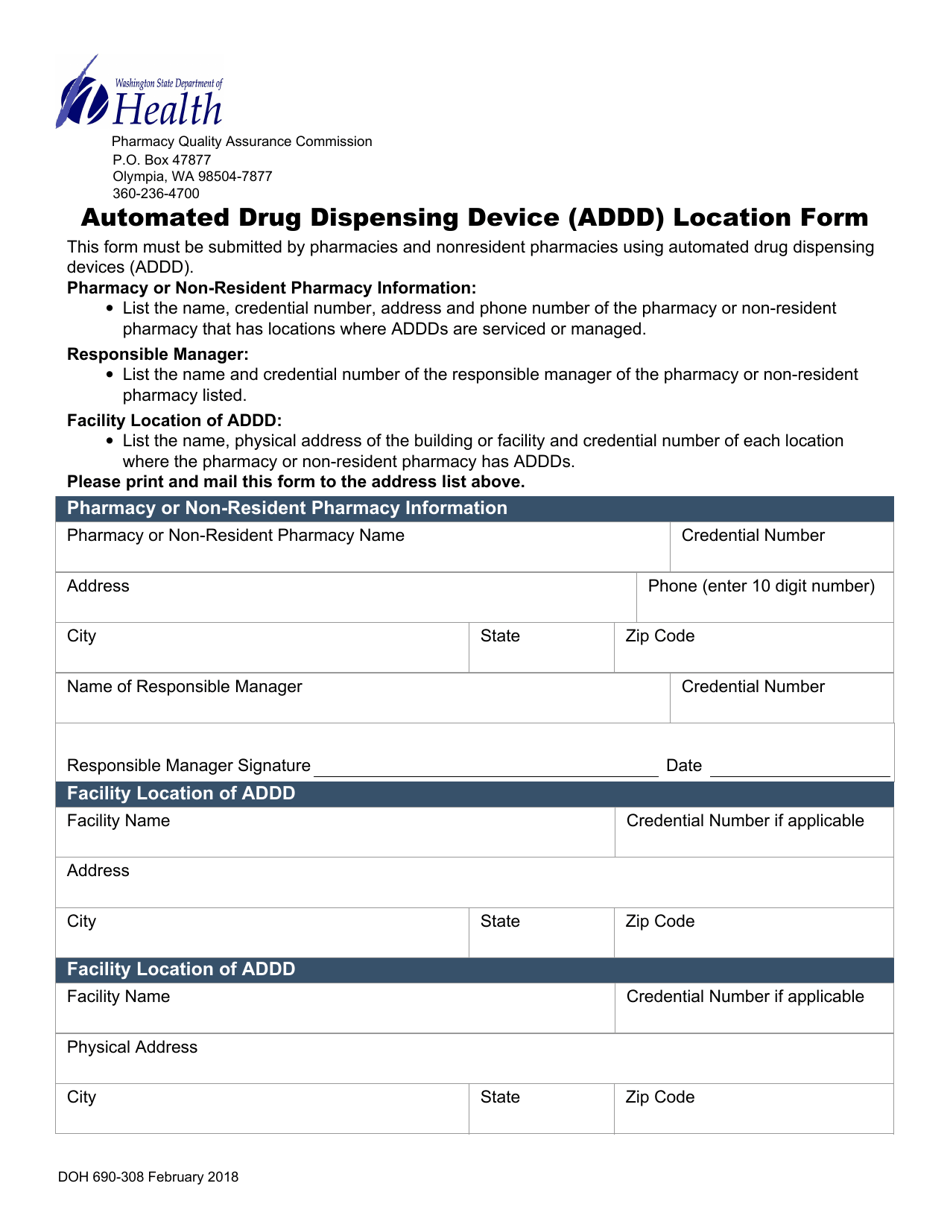DOH Form 690-308 - Fill Out, Sign Online and Download Fillable PDF ...