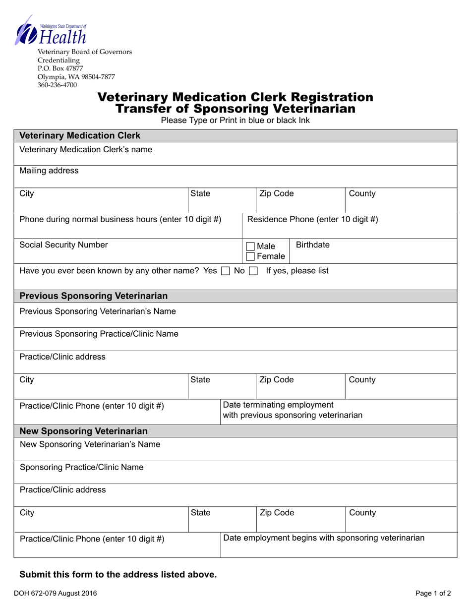 DOH Form 672-079 - Fill Out, Sign Online and Download Printable PDF ...