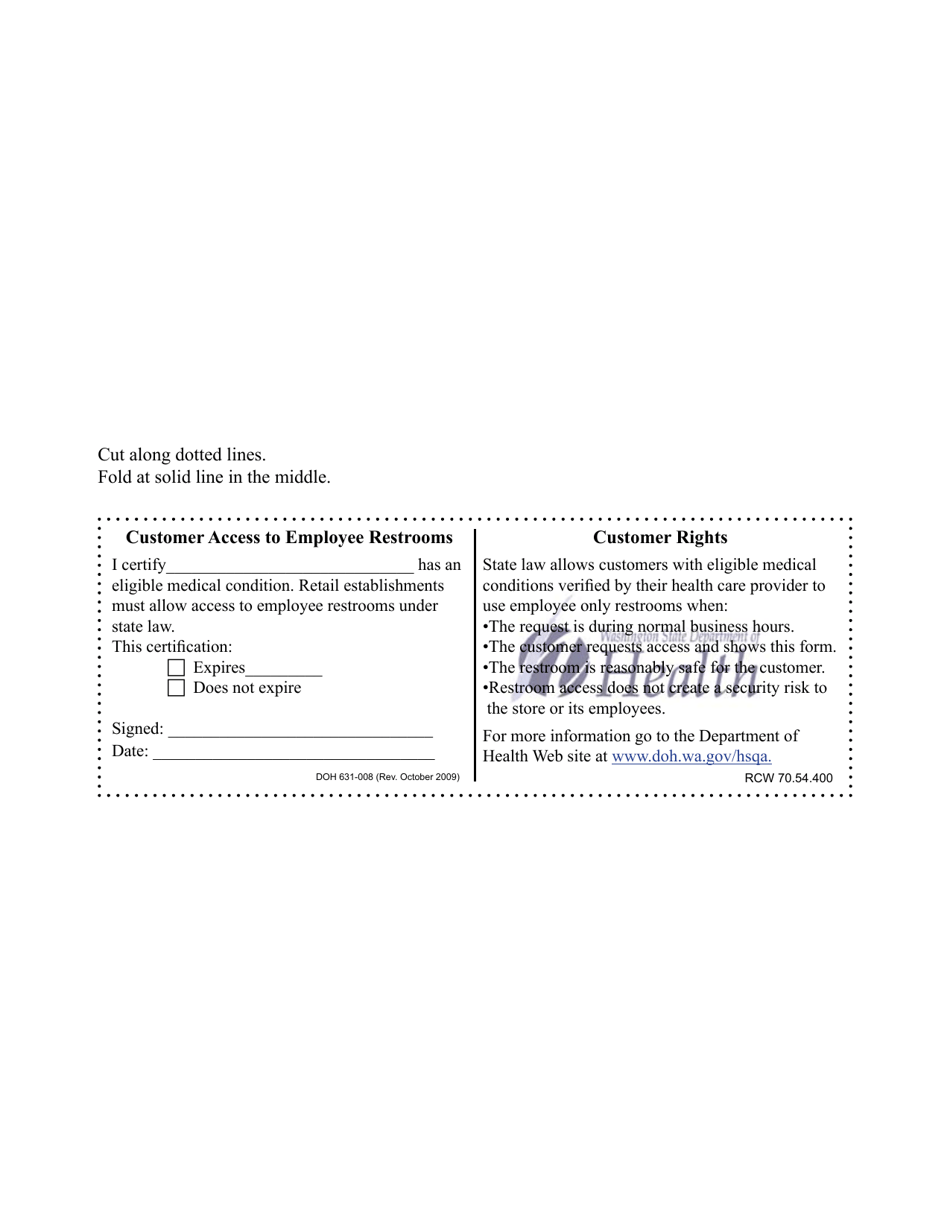 DOH Form 631-008 - Fill Out, Sign Online and Download Printable PDF ...