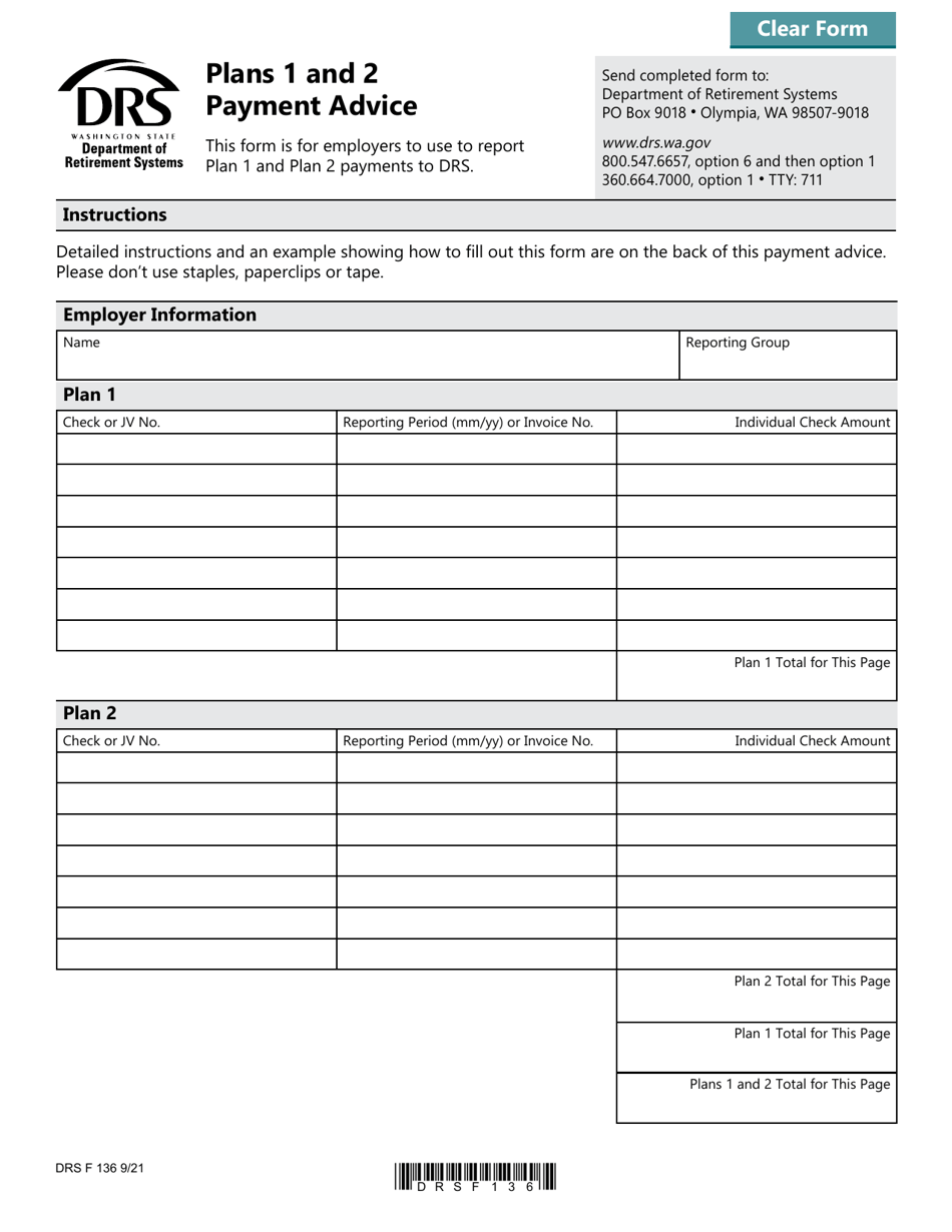 Form DRS F136 - Fill Out, Sign Online and Download Fillable PDF ...