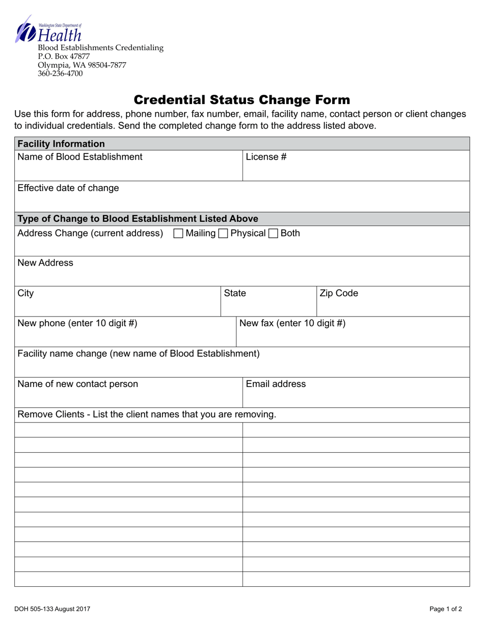 DOH Form 505-133 - Fill Out, Sign Online and Download Printable PDF ...