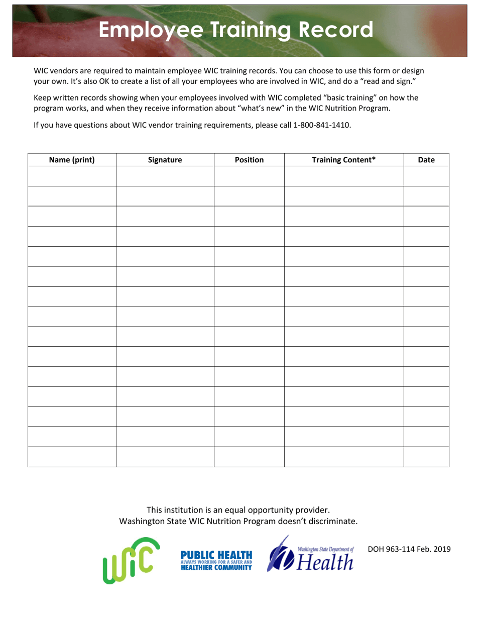 DOH Form 963-114 - Fill Out, Sign Online and Download Printable PDF ...