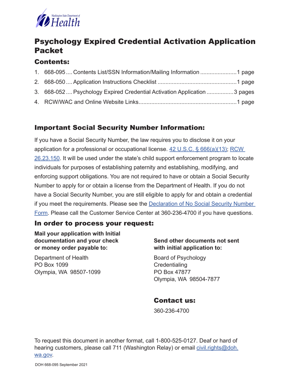 DOH Form 668-050 - Fill Out, Sign Online and Download Printable PDF ...