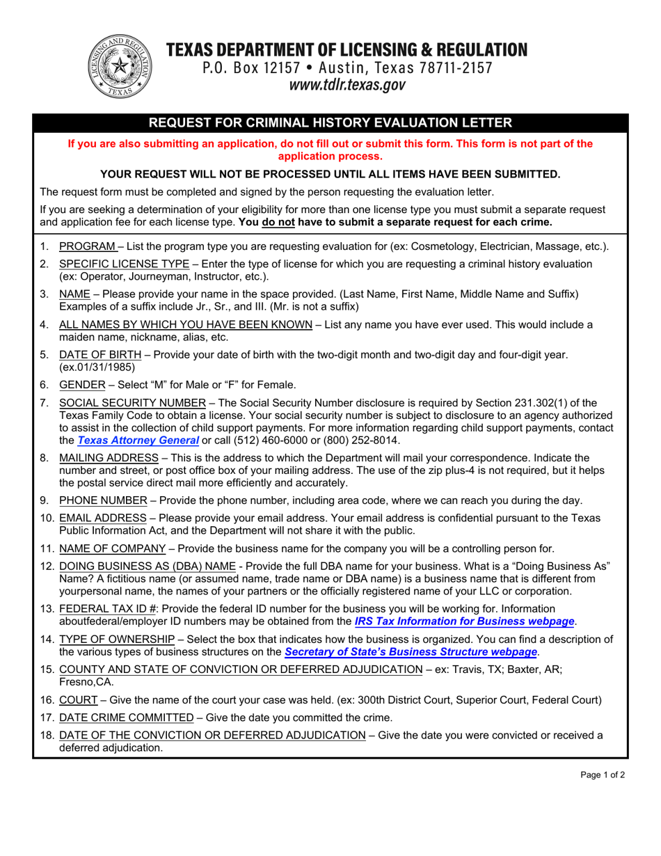 TDLR Form ENF001 - Fill Out, Sign Online and Download Fillable PDF ...