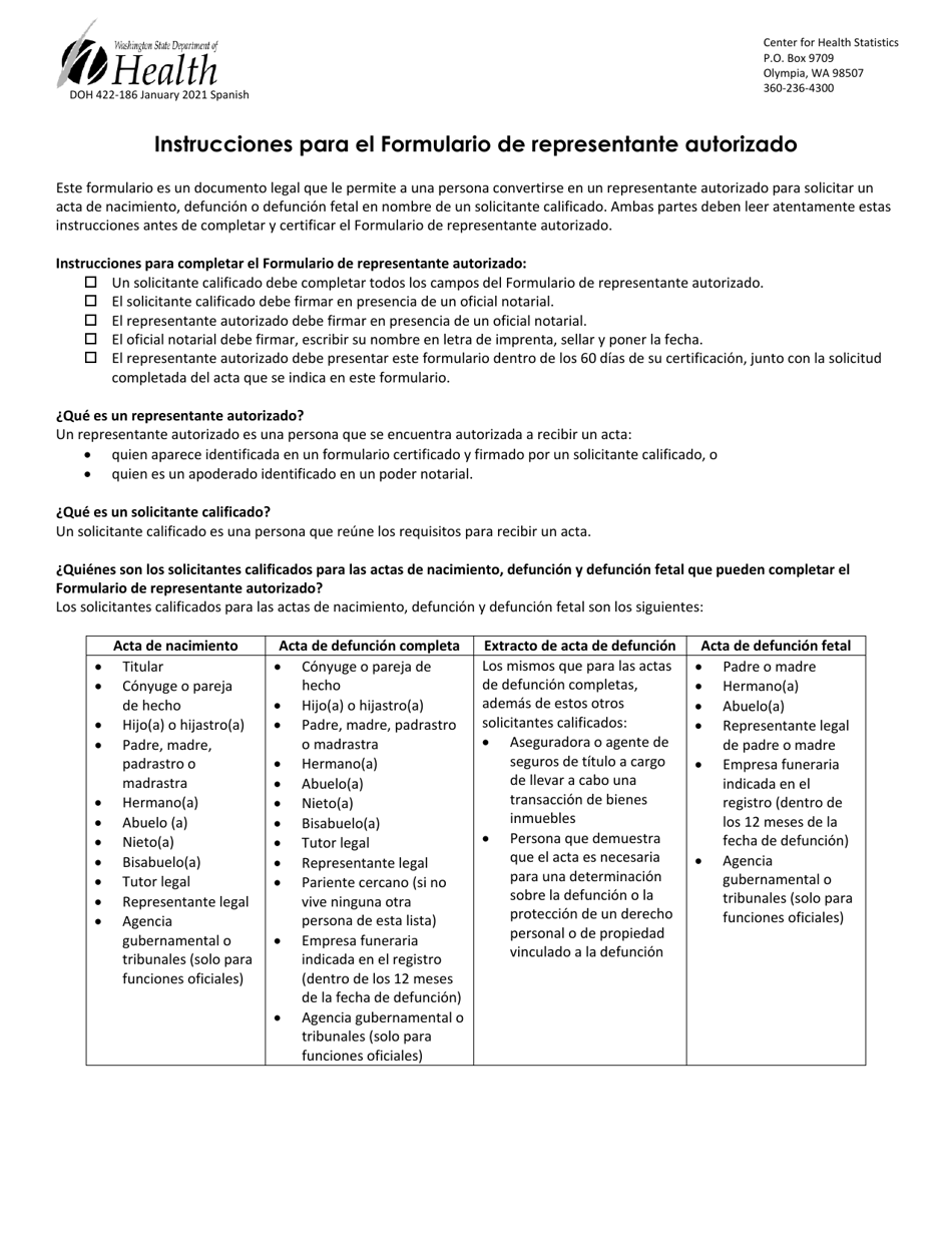 DOH Form 422-186 - Fill Out, Sign Online and Download Fillable PDF ...