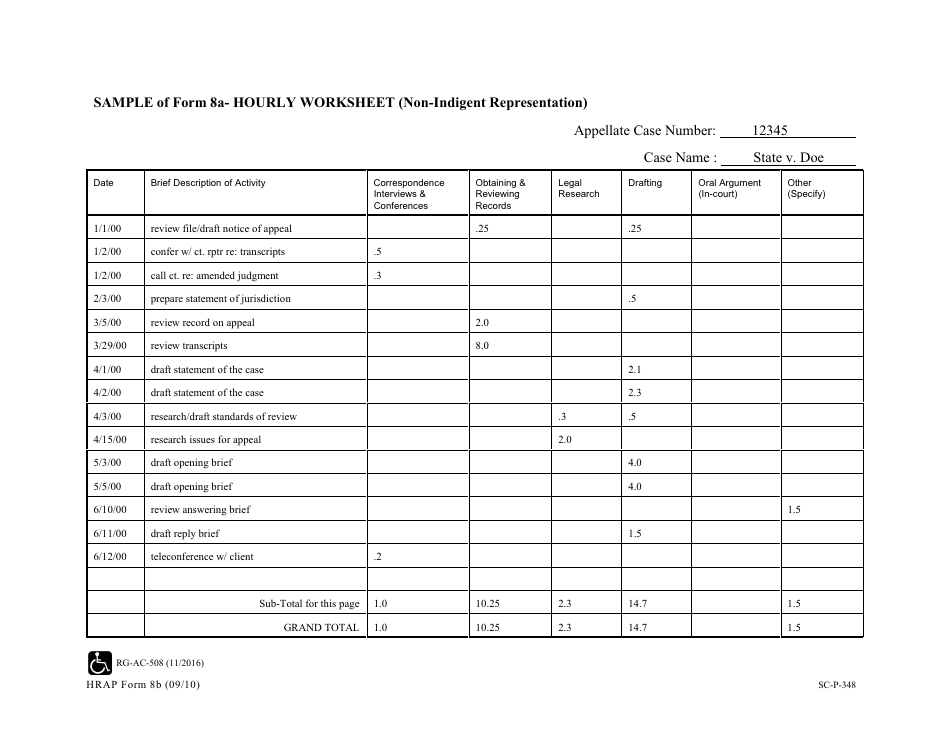 Sample HRAP Form 8A (SC-P-352) - Fill Out, Sign Online and Download ...