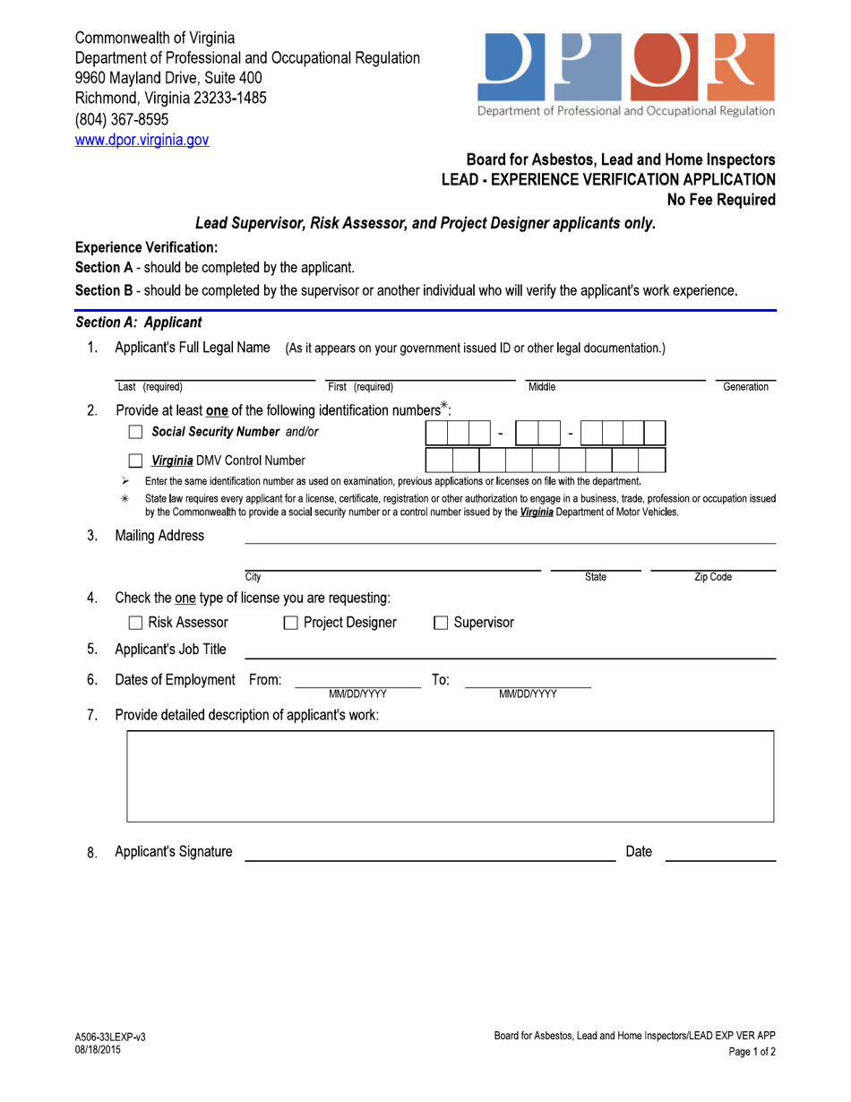 Form A506-33LEXP - Fill Out, Sign Online and Download Fillable PDF ...
