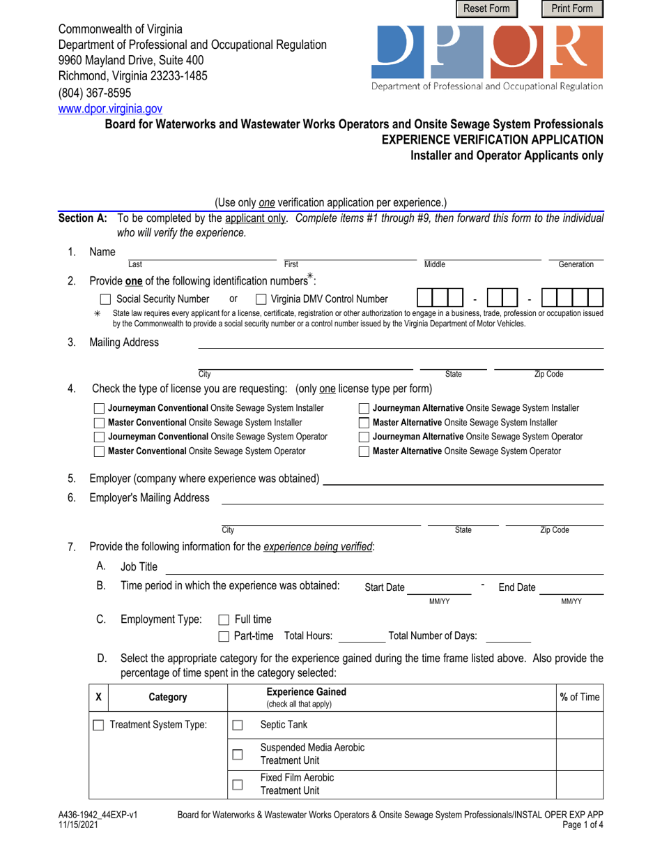 Form A436-1942_44EXP - Fill Out, Sign Online and Download Fillable PDF ...