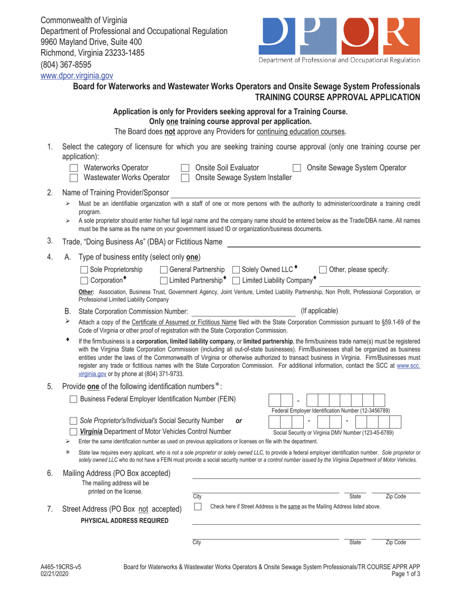 Form A465-19CRS - Fill Out, Sign Online and Download Fillable PDF ...