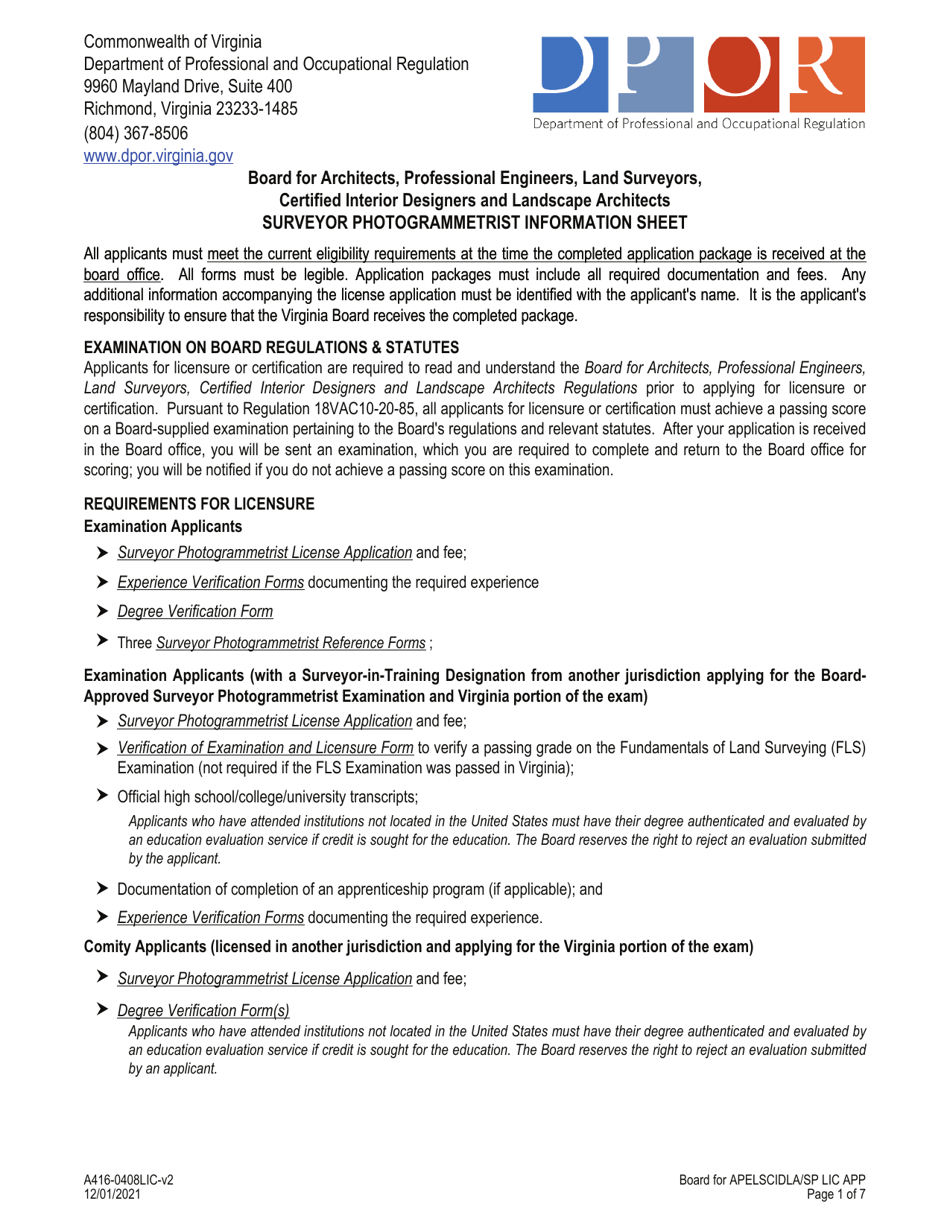 Form A416-0408LIC - Fill Out, Sign Online and Download Fillable PDF ...