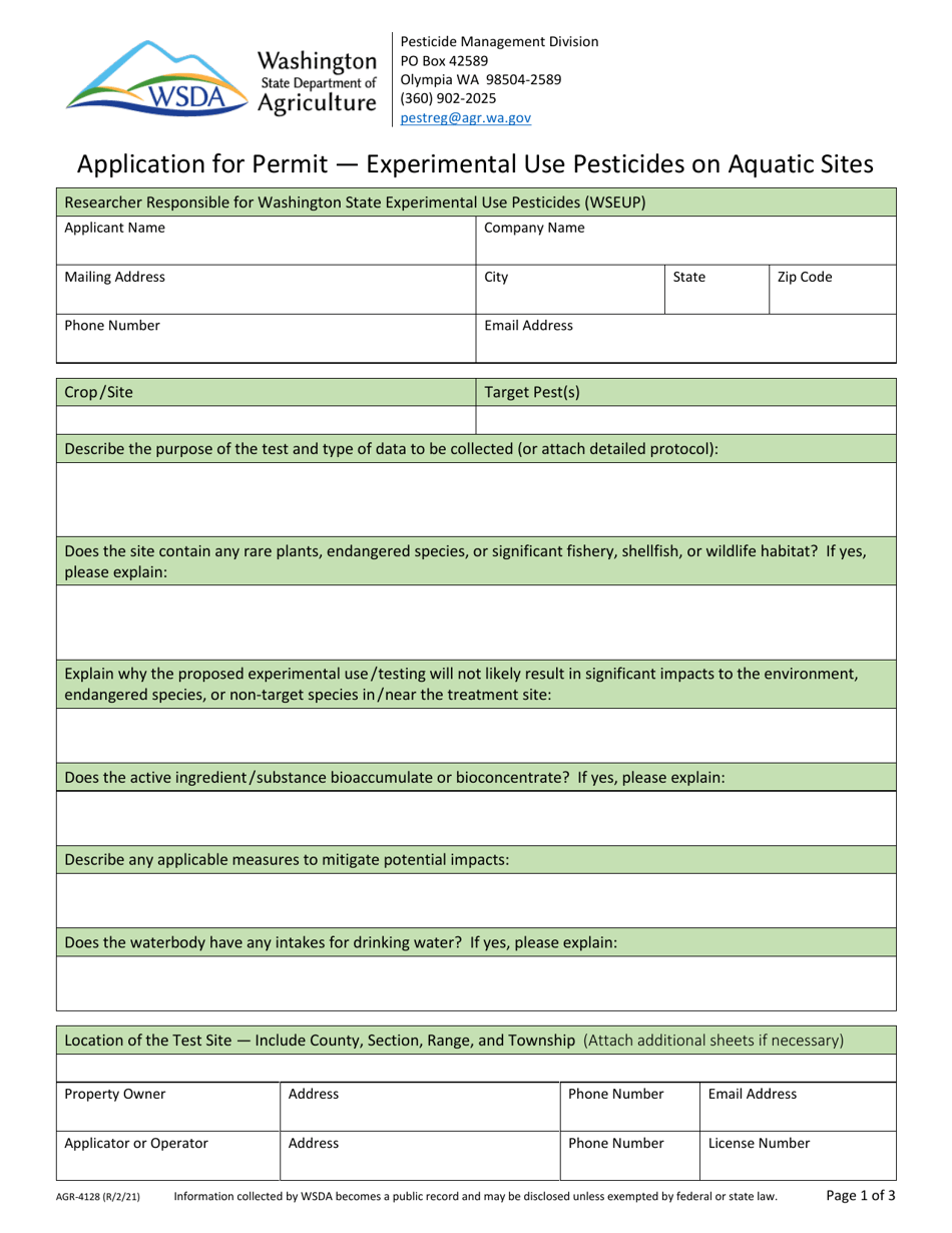 Form AGR630-4128 - Fill Out, Sign Online and Download Fillable PDF ...