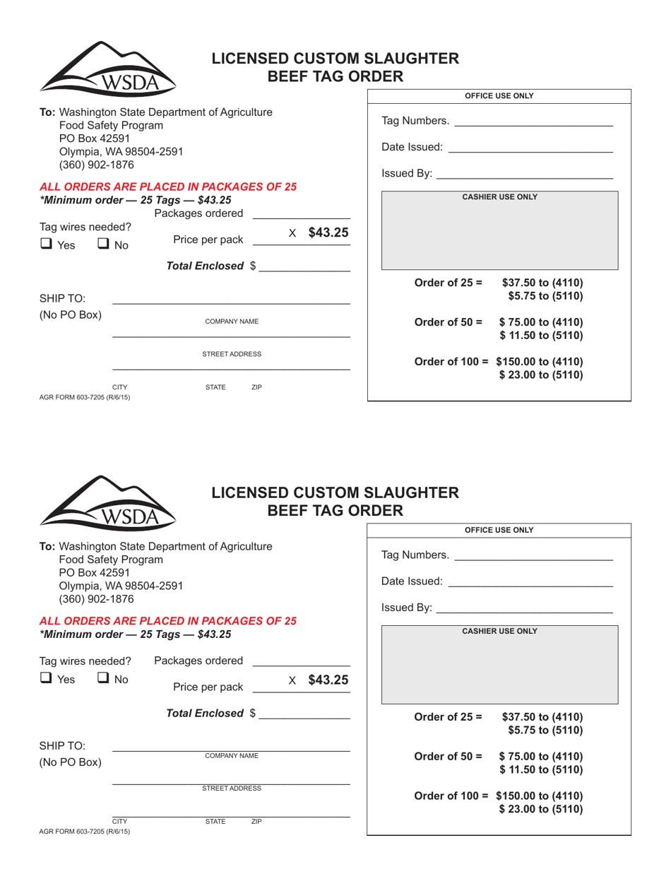 AGR Form 603-7205 - Fill Out, Sign Online and Download Printable PDF ...