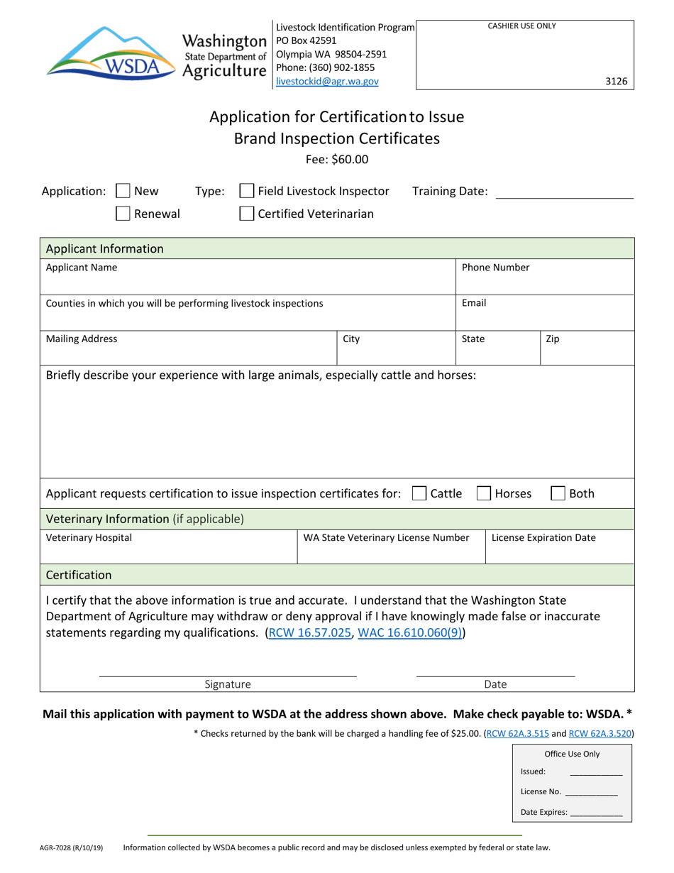 Form AGR-7028 - Fill Out, Sign Online and Download Fillable PDF ...