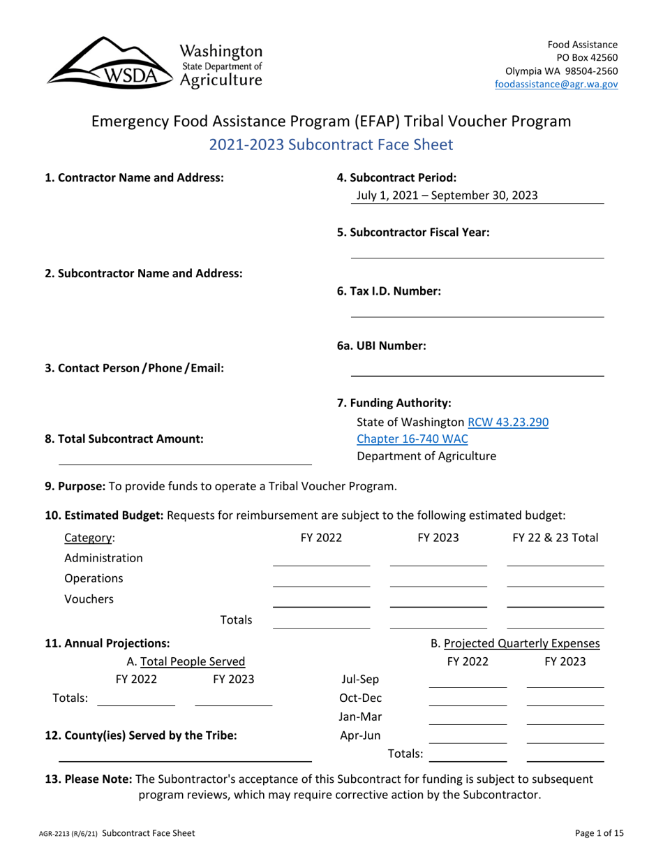 Form AGR-2213 - 2023 - Fill Out, Sign Online and Download Fillable PDF ...