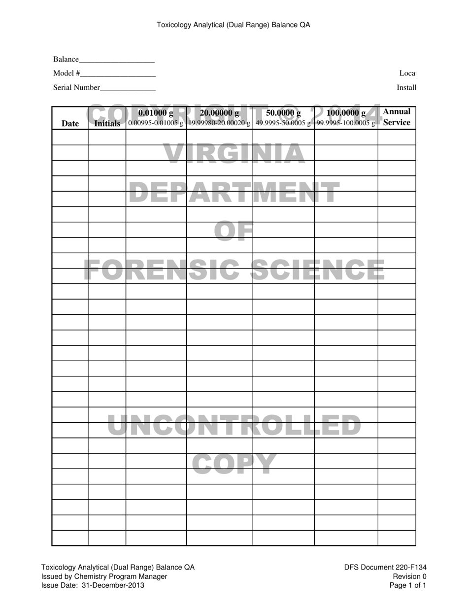 DFS Form 220-F134 - Fill Out, Sign Online and Download Printable PDF ...