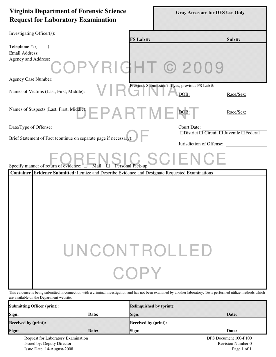 DFS Form 100-F100 - Fill Out, Sign Online and Download Printable PDF ...