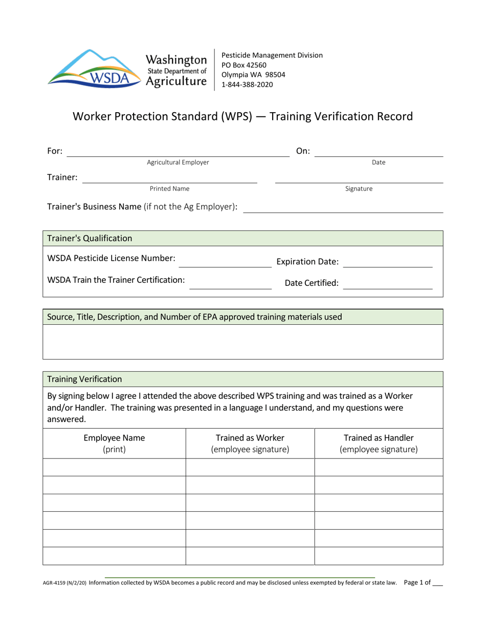 Form AGR-4159 - Fill Out, Sign Online and Download Fillable PDF ...