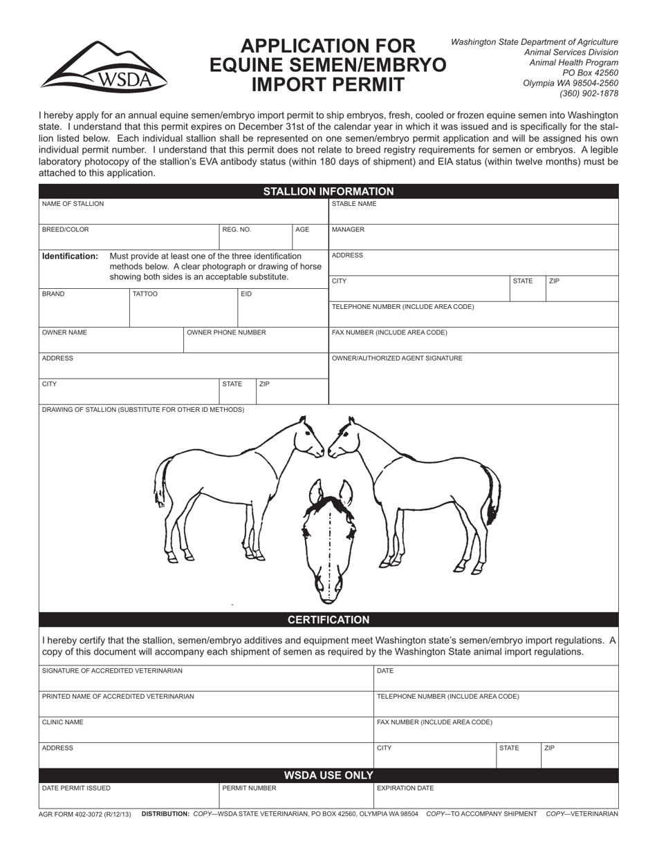 AGR Form 402-3072 - Fill Out, Sign Online and Download Printable PDF ...