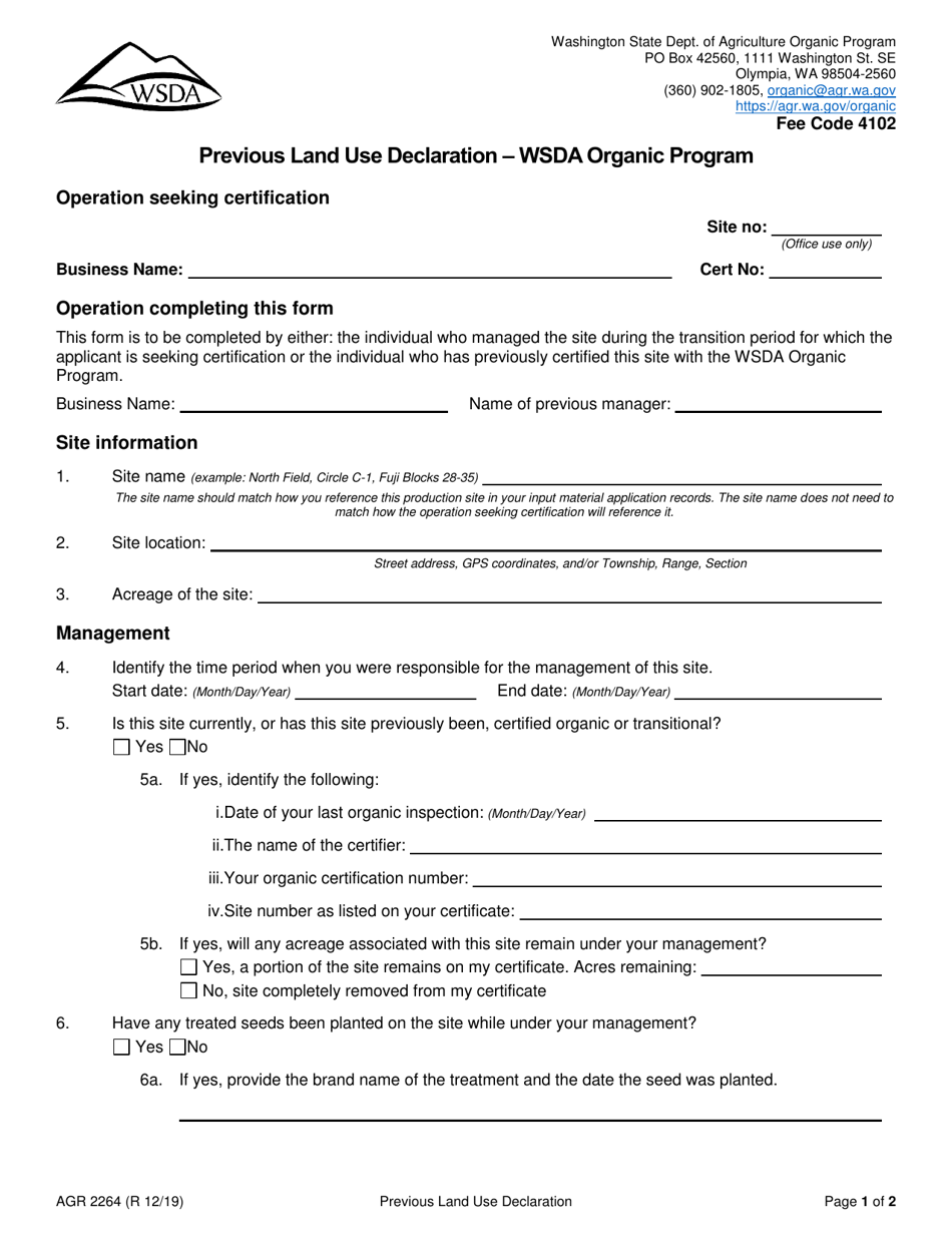 Form AGR2262 - Fill Out, Sign Online and Download Printable PDF ...