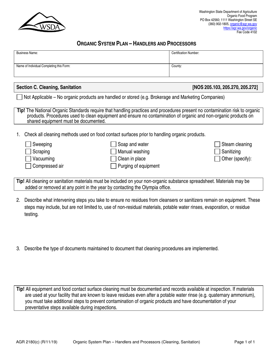 Form AGR2180 Section C - Fill Out, Sign Online and Download Printable ...
