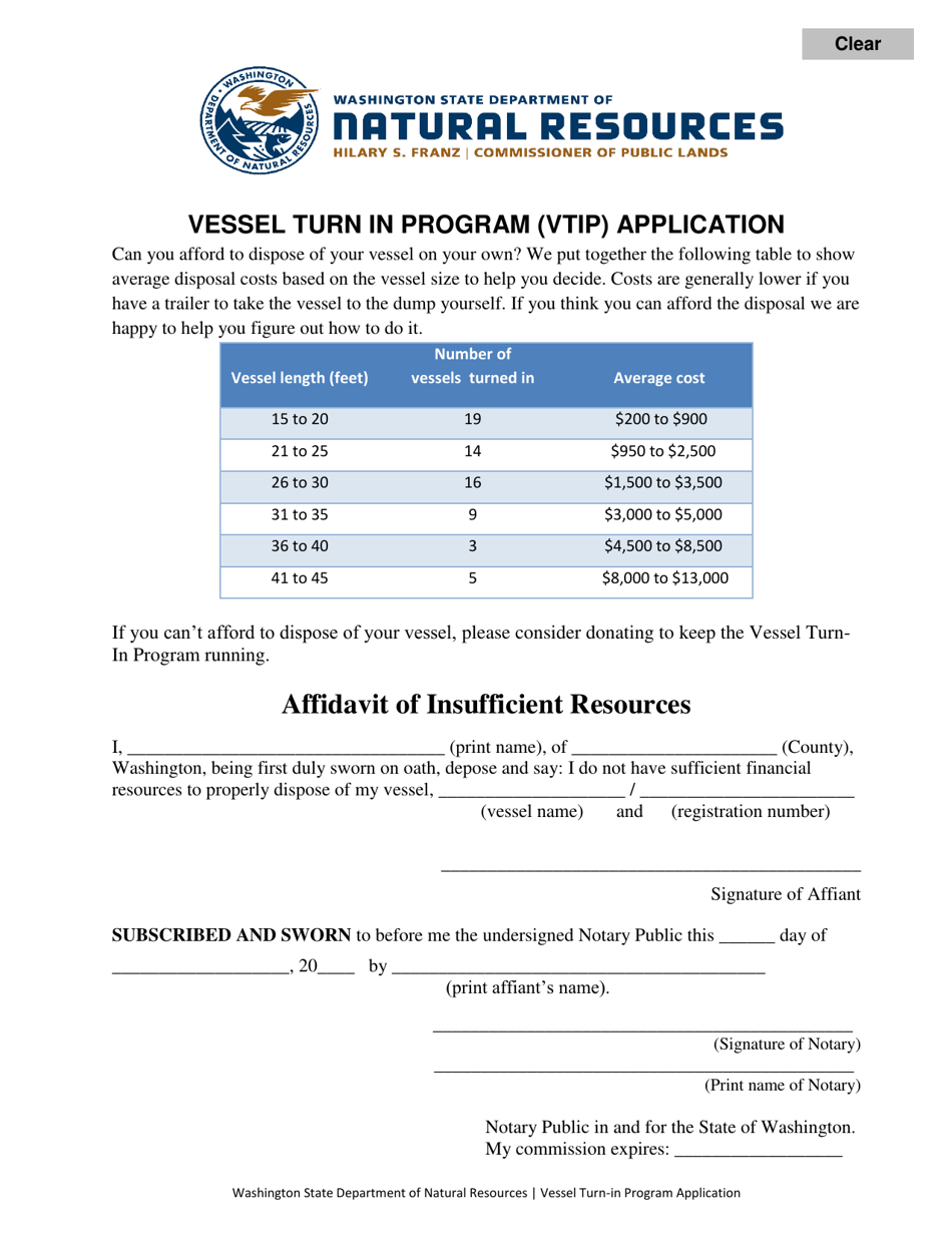 Washington Vessel Turn in Program (Vtip) Application - Fill Out, Sign ...