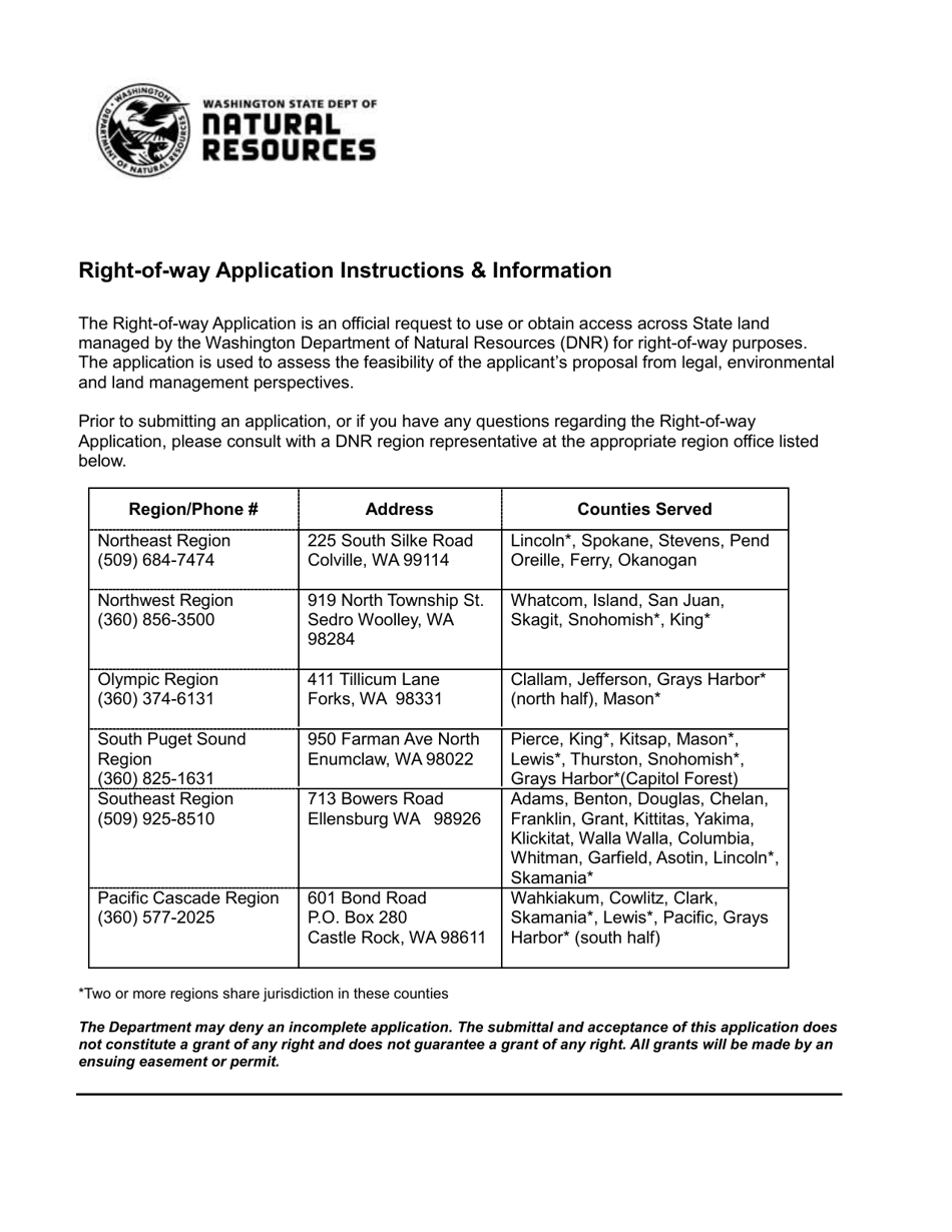 Download Instructions for Right-Of-Way Application PDF | Templateroller