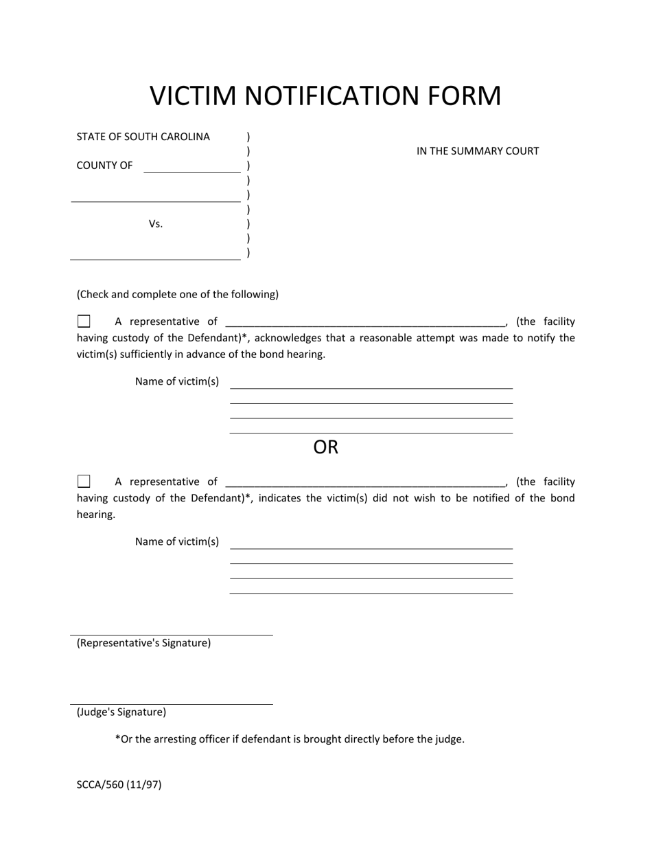 Form SCCA/560 - Fill Out, Sign Online and Download Printable PDF, South ...