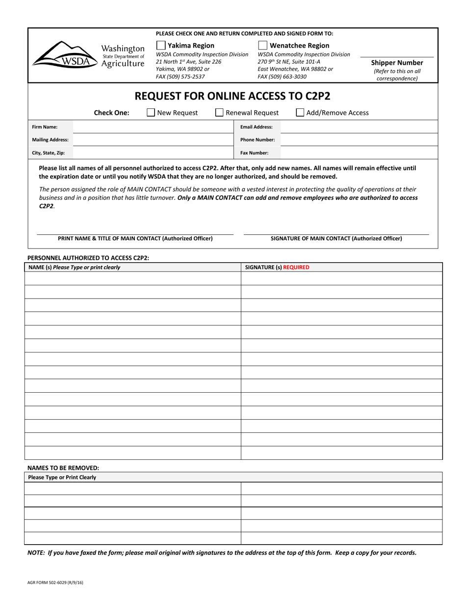 AGR Form 502-6029 - Fill Out, Sign Online and Download Printable PDF ...
