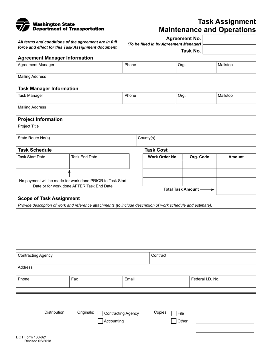 DOT Form 130-021 - Fill Out, Sign Online and Download Fillable PDF ...