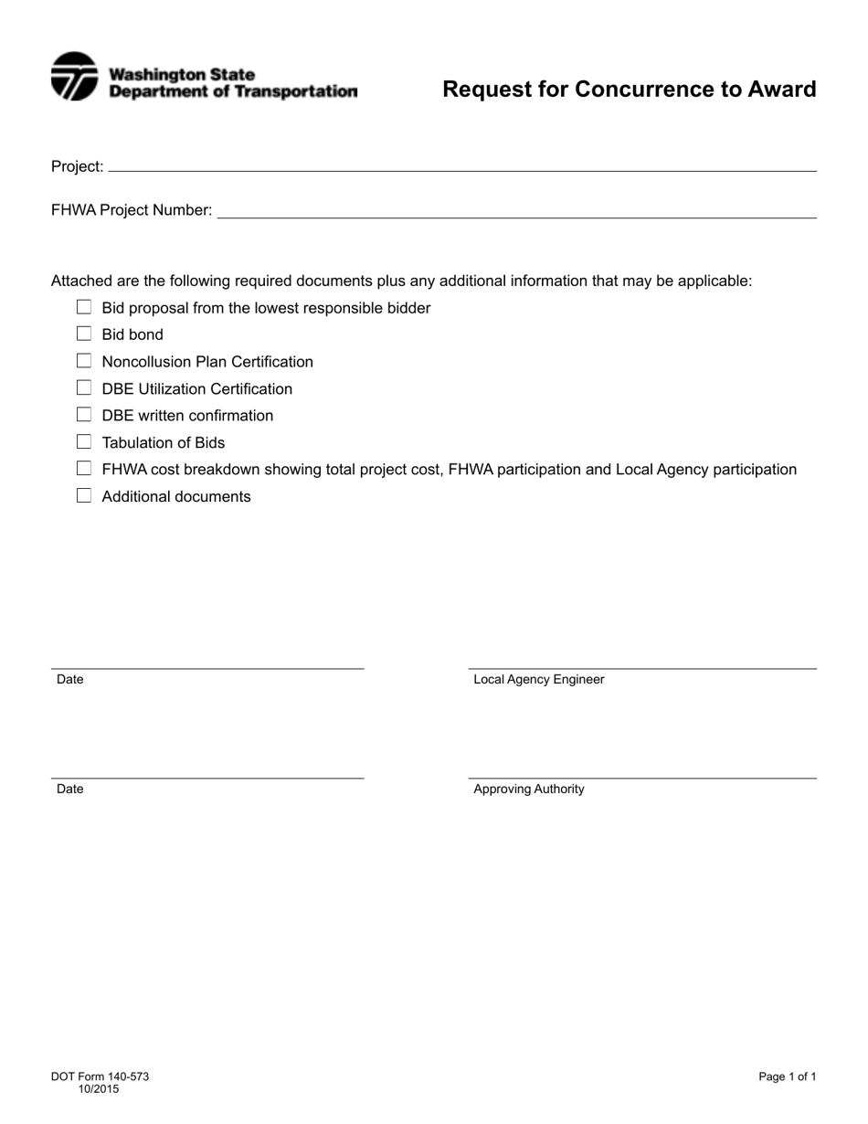 DOT Form 140-573 - Fill Out, Sign Online and Download Fillable PDF ...