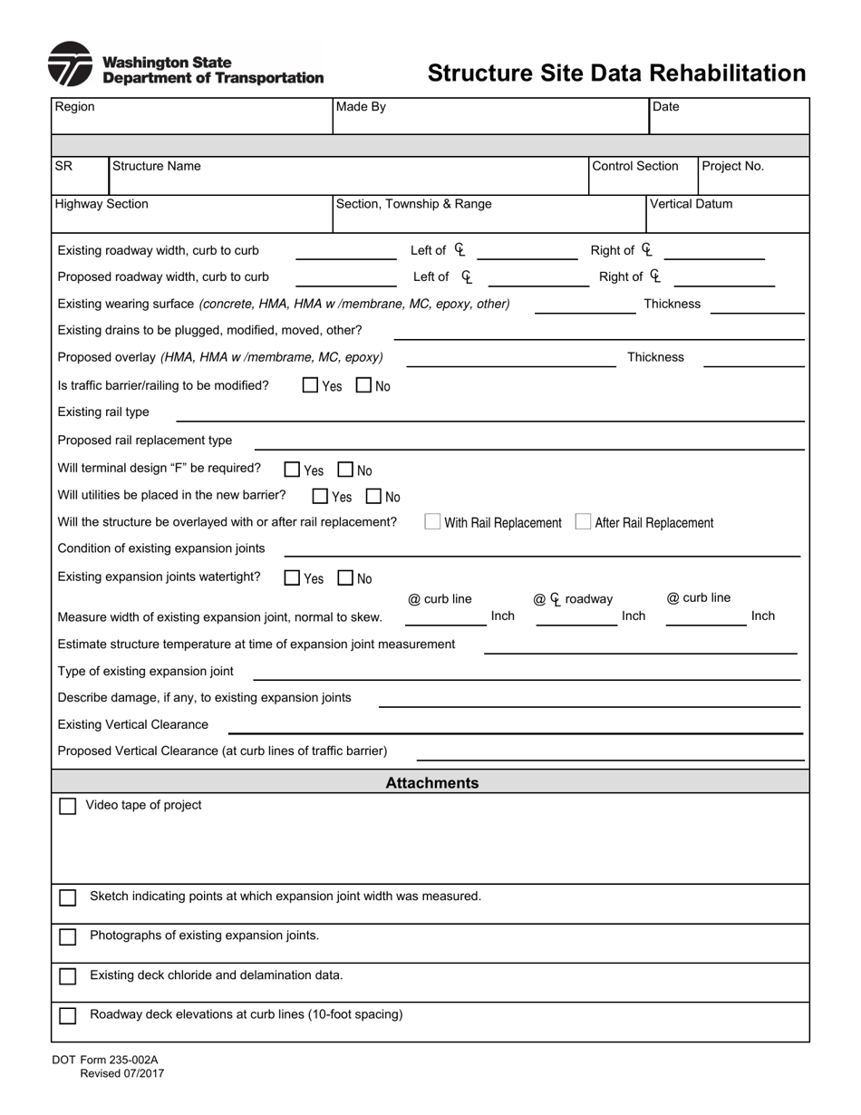 DOT Form 235-002A - Fill Out, Sign Online and Download Fillable PDF ...
