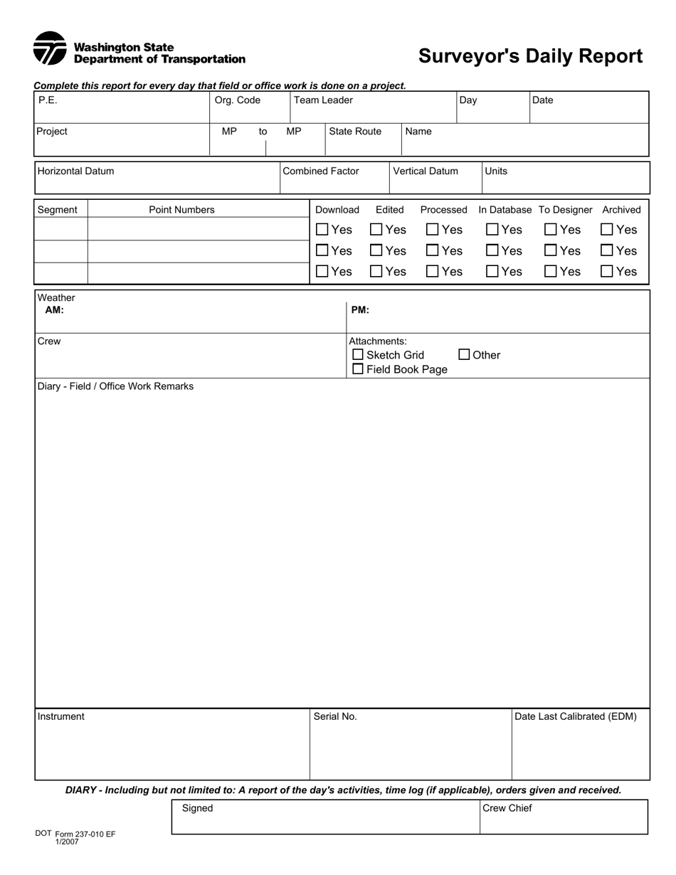 DOT Form 237-010 - Fill Out, Sign Online and Download Fillable PDF ...