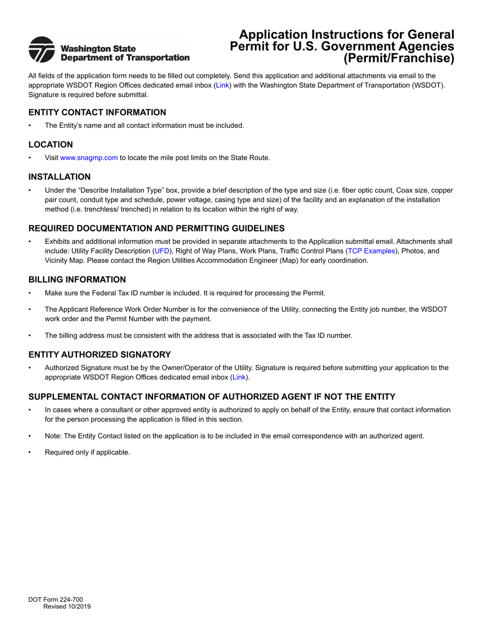 DOT Form 224-700 - Fill Out, Sign Online and Download Fillable PDF ...